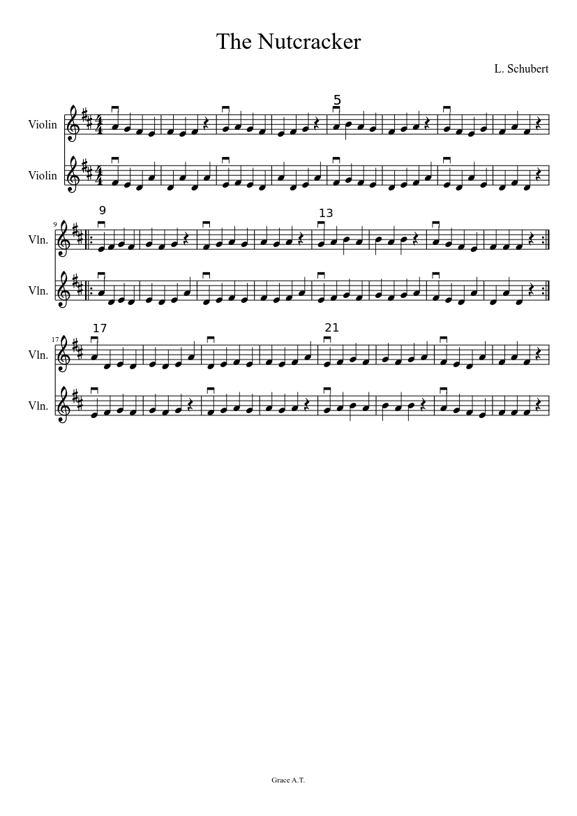The Nutcracker Sheet music for Violin (String Duet) | Musescore.com