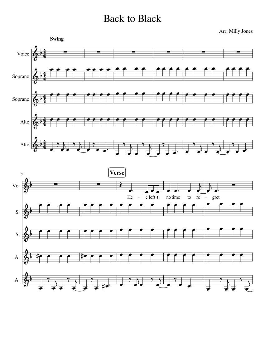 Back to Black - piano tutorial