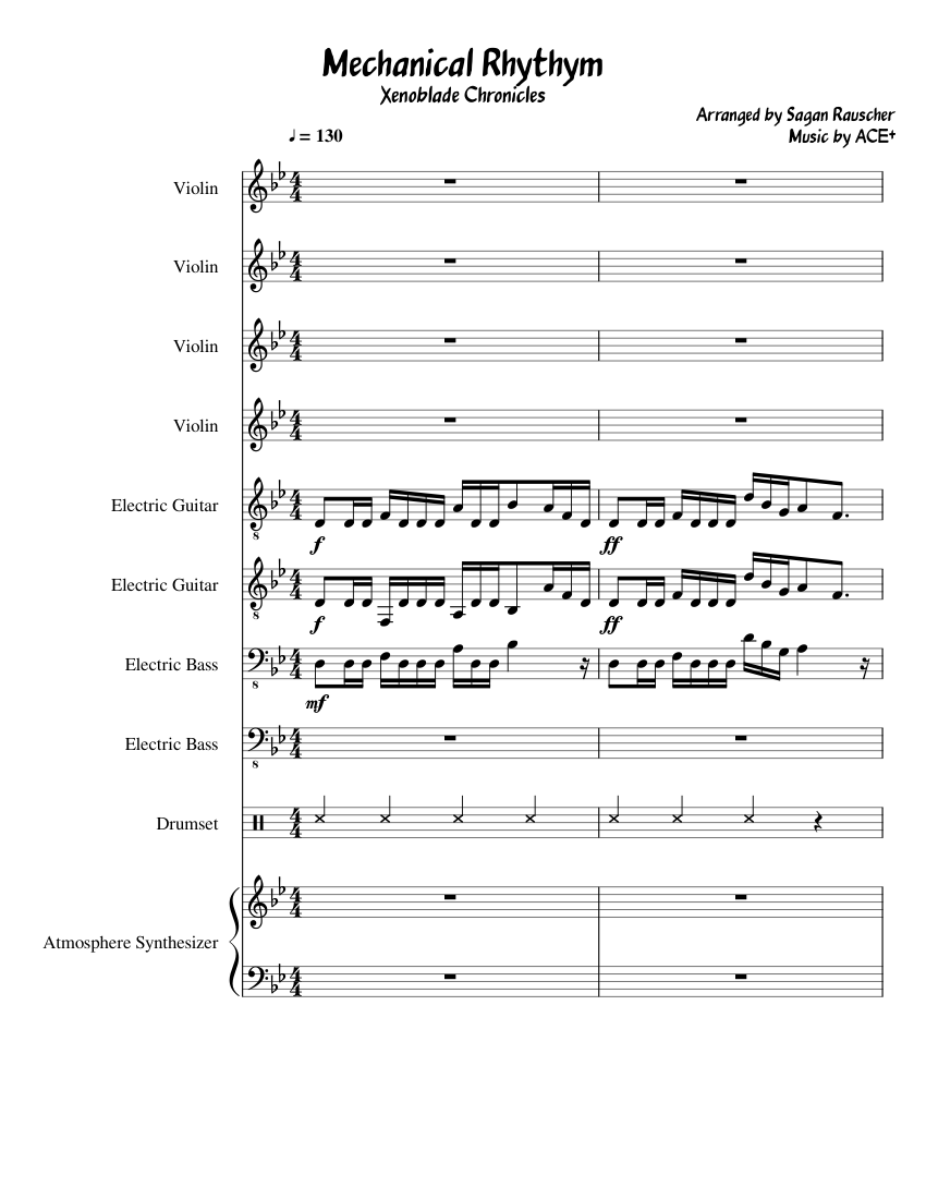 Mechanical Rhythm (Mechonis Battle Theme)[Updated 9/14/15] Sheet Music ...