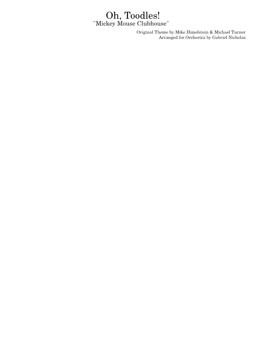 Oh, Toodles! – Mike Himelstein & Michael Turner Sheet Music for Piano ...