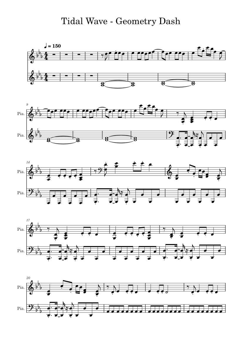 Tidal Wave - Geometry Dash Sheet Music for Piano (Solo) | MuseScore.com