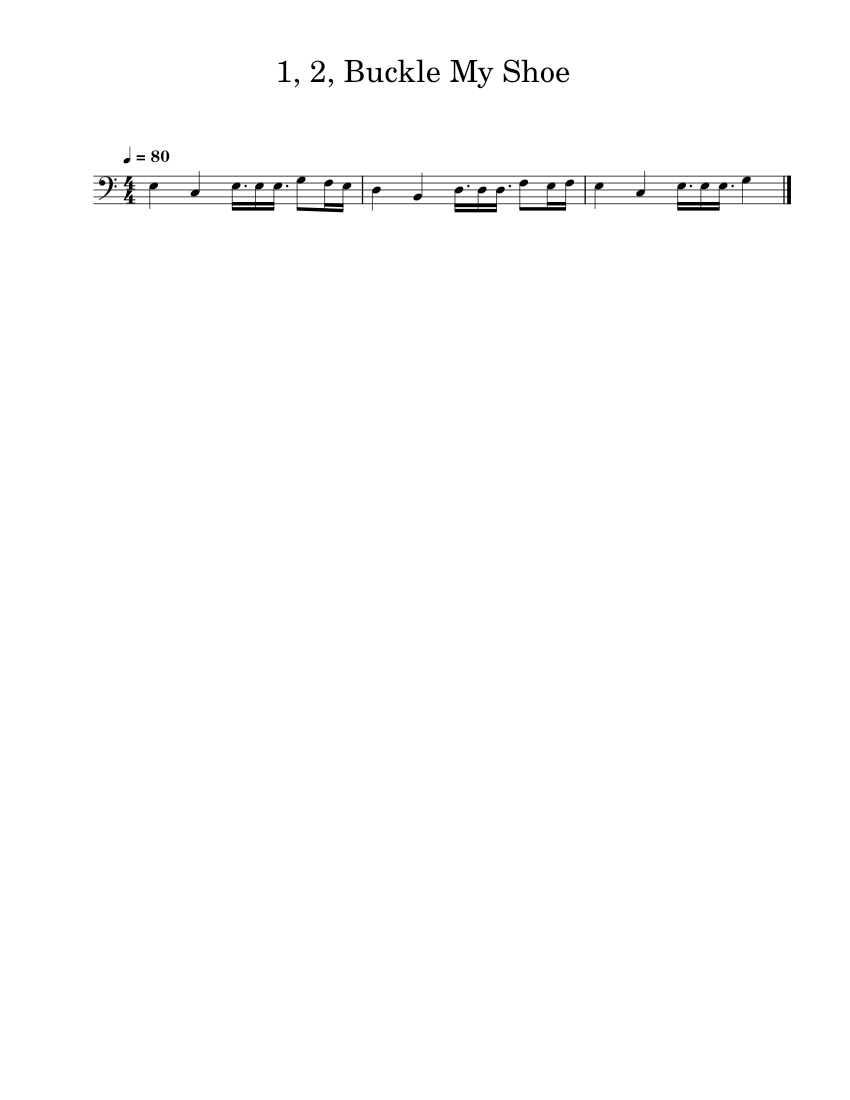 1, 2, Buckle My Shoe Sheet music for Trombone (Solo) | Musescore.com