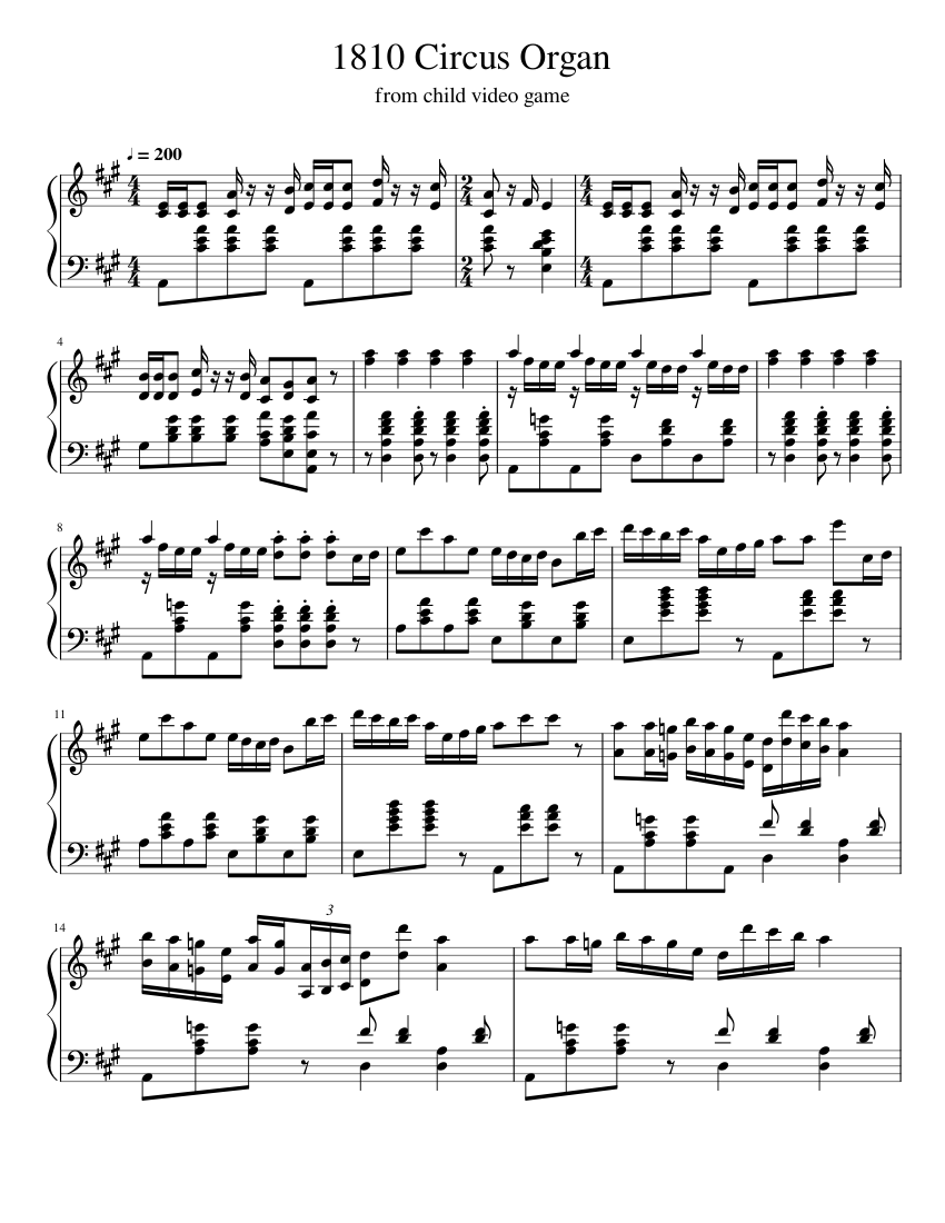 FNAF- 1810 Circus Organ Sheet music for Piano (Solo) | Musescore.com