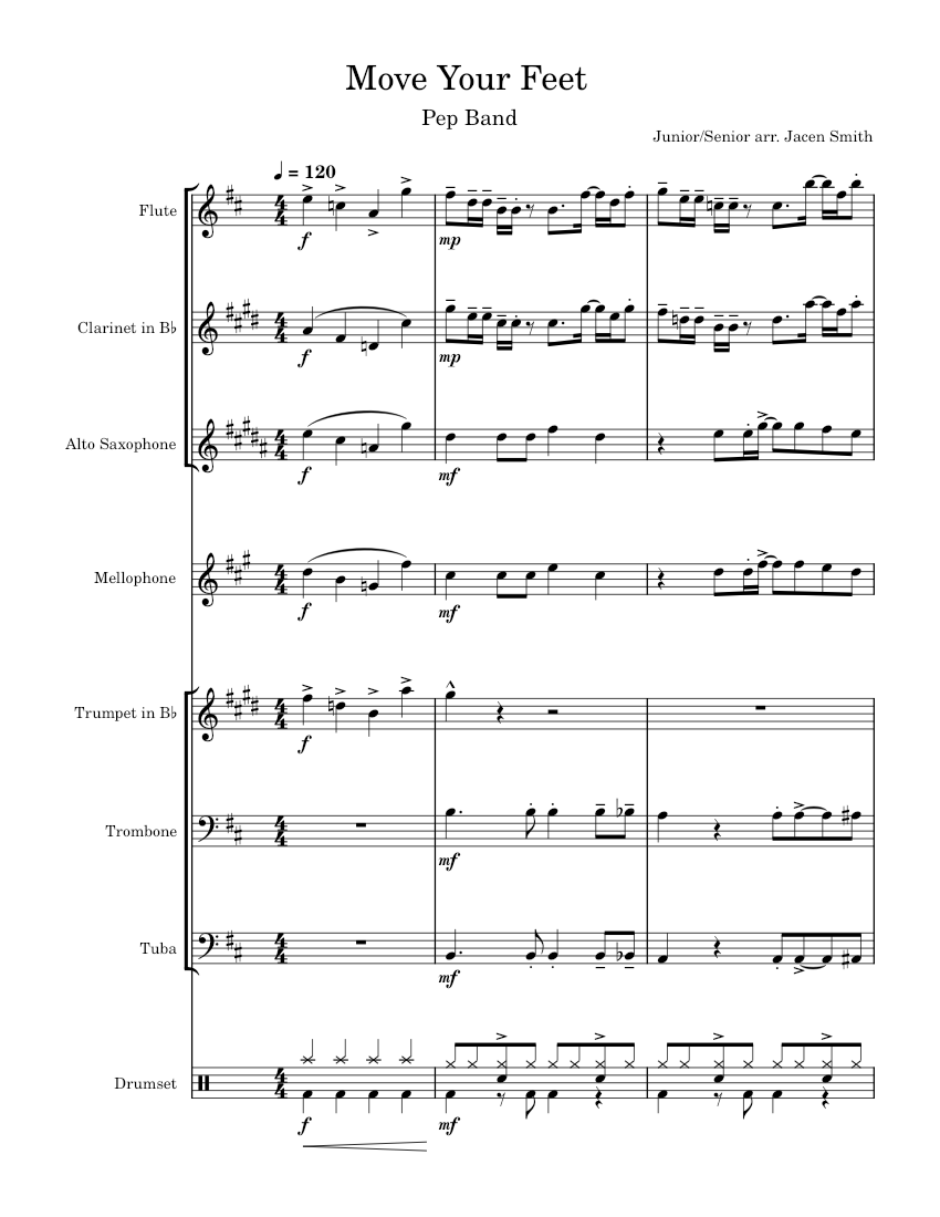 Move your feet – Junior Senior Move your feet Sheet Music for Trombone ...