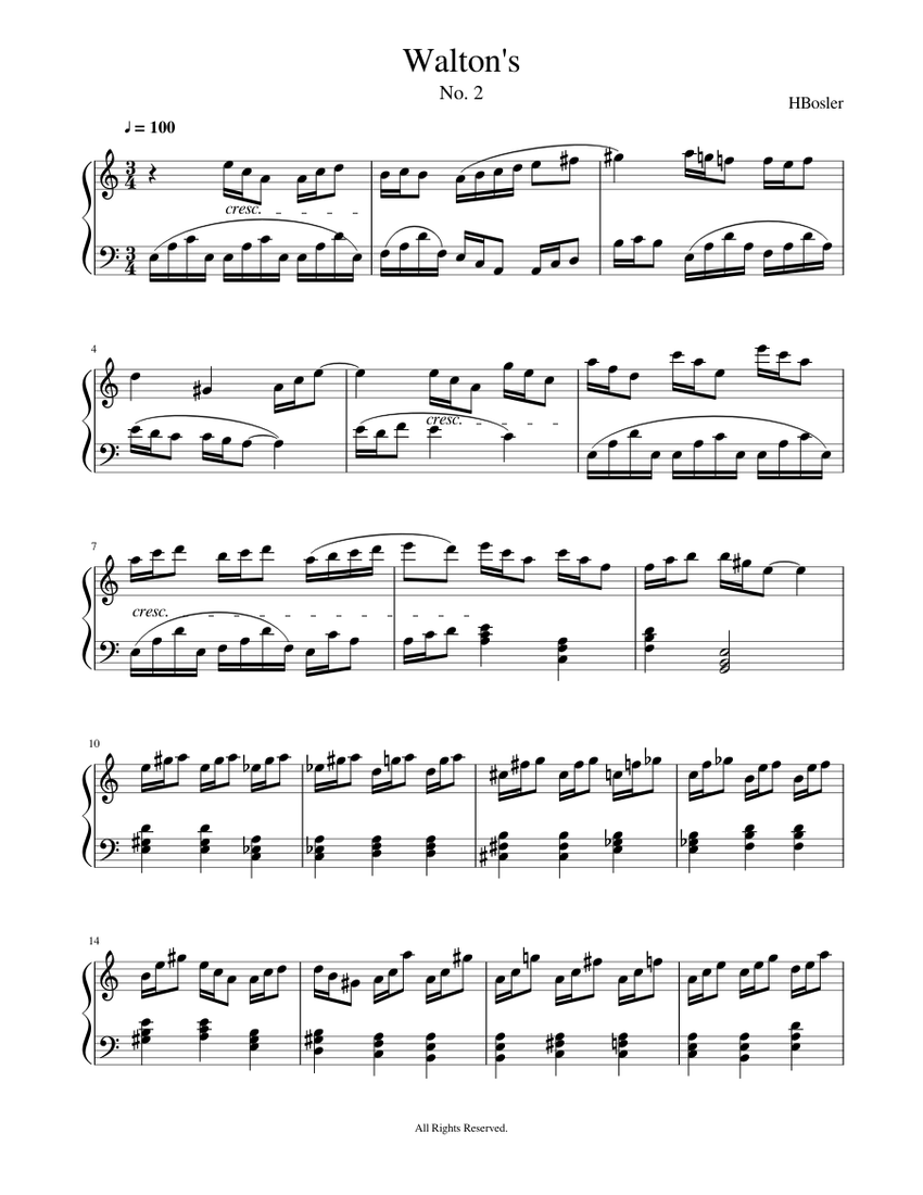 Walton's Piano Study Sheet music for Piano (Solo) | Musescore.com