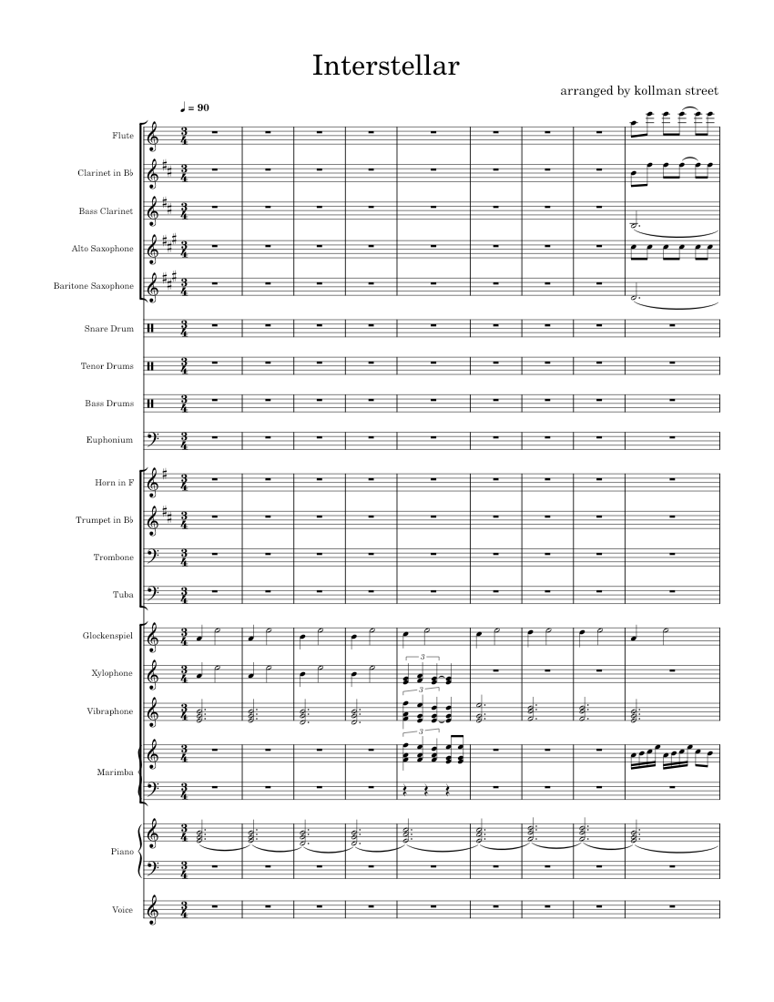 Interstellar Sheet music for Piano, Trombone, Tuba, Flute & more ...