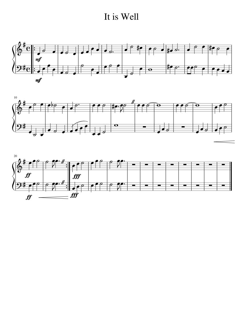 It is Well Sheet music for Piano (Solo) | Musescore.com