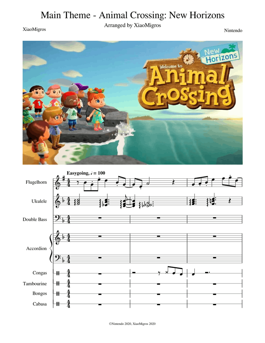 Main Theme - Animal Crossing New Horizons Sheet music for Accordion ...