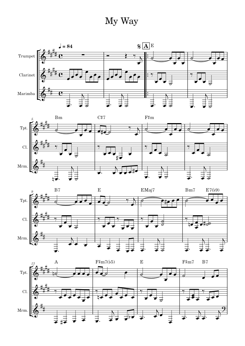 My way – Frank Sinatra for String Trio Sheet music for Marimba ...