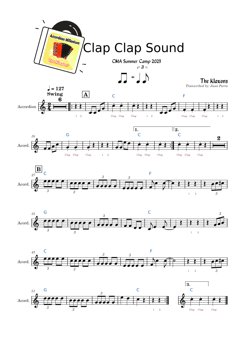 Clap Clap Sound - The Klaxons Sheet music for Accordion (Solo ...