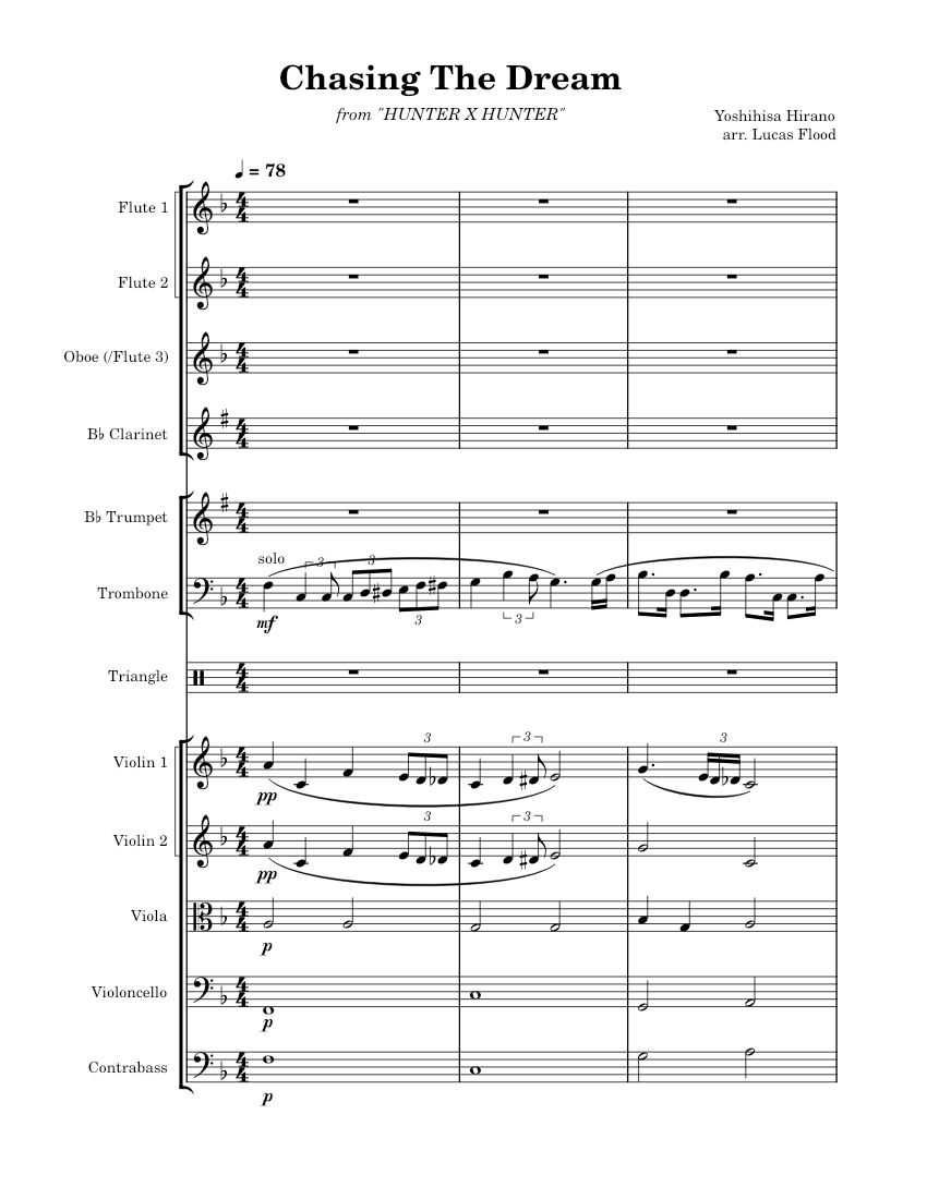 HUNTER X HUNTER: Chasing The Dream Sheet music for Trombone, Flute ...