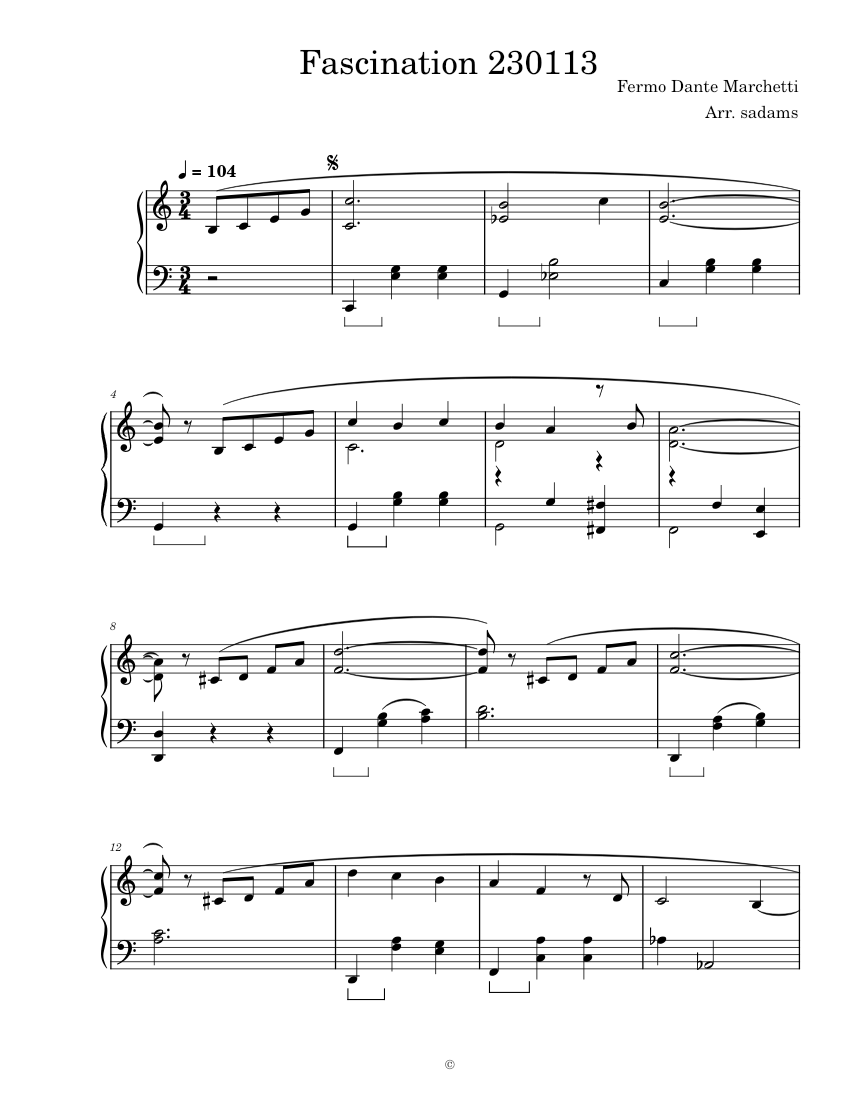 Fascination (Easy/Int. Piano) – Fermo Dante Marchetti Sheet Music for ...
