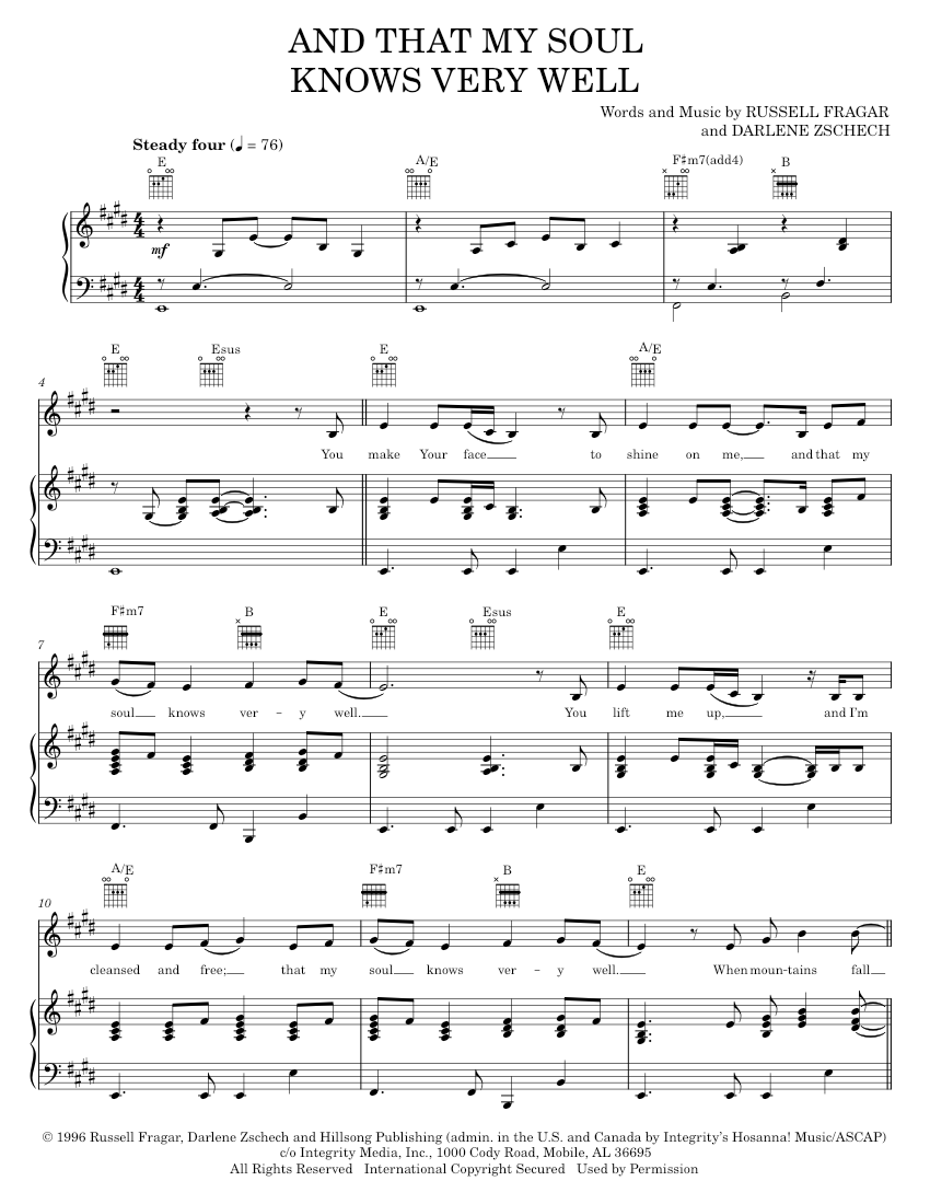 Play Official version of And That My Soul Knows Very Well sheet music ...