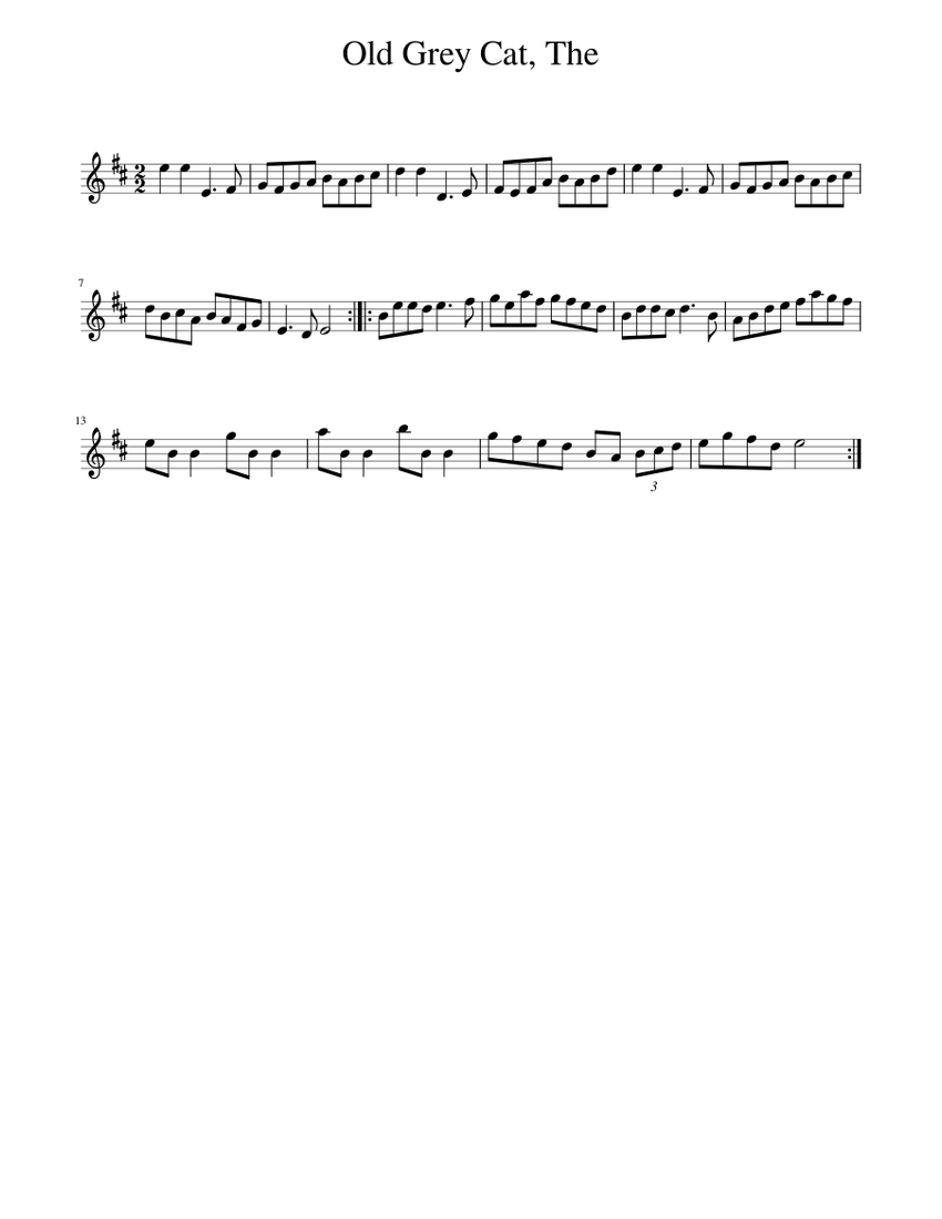 The Old Grey Cat Sheet music for Piano (Solo) Easy | Musescore.com