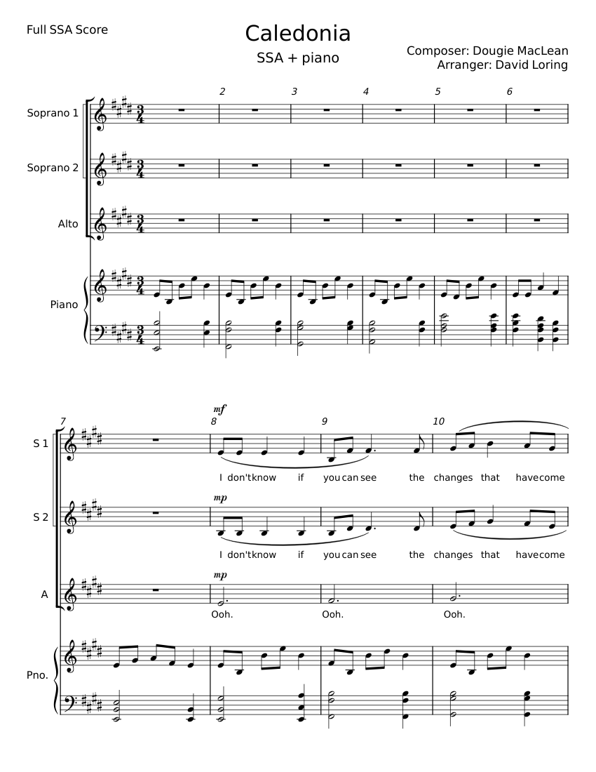 Caledonia - Dougie MacLean Sheet music for Piano, Synthesizer (Mixed ...