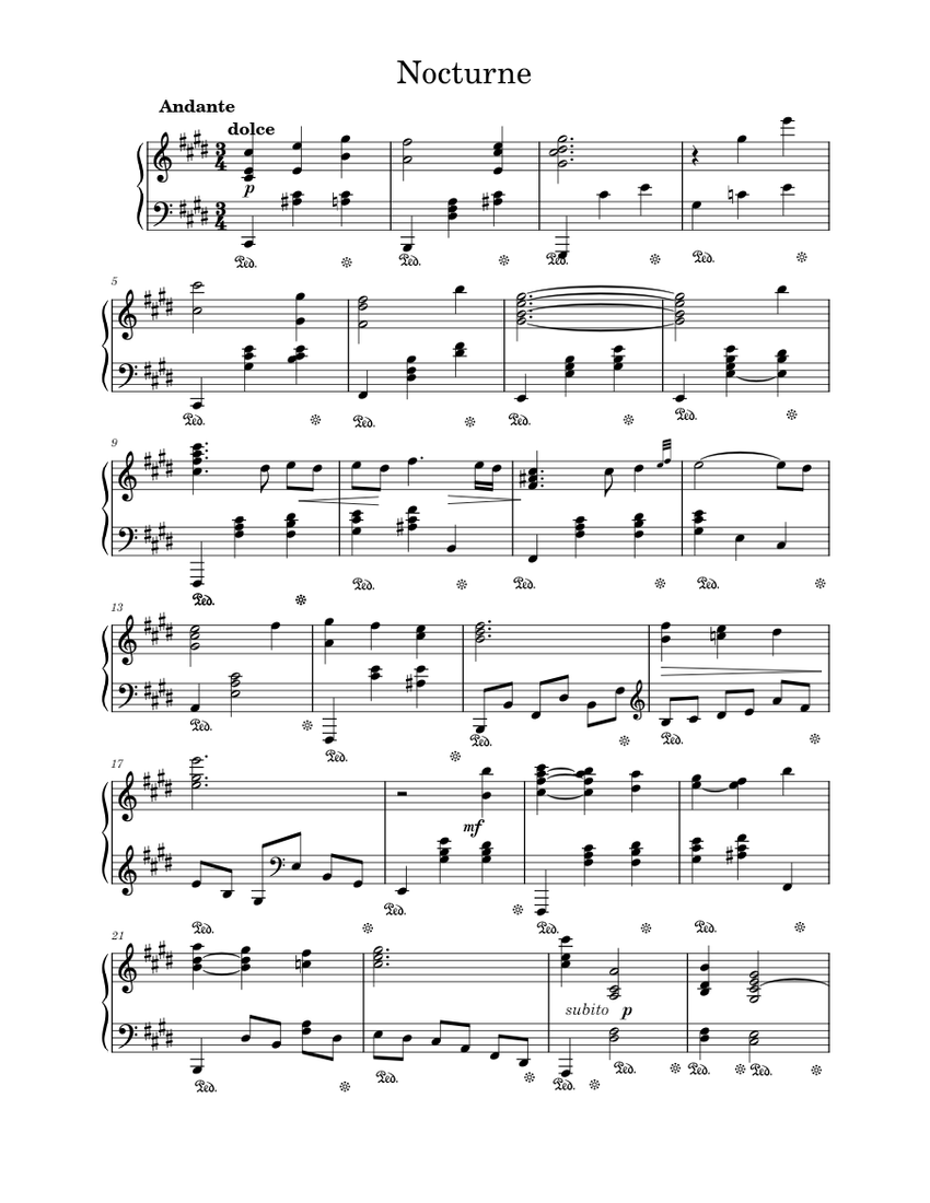 Nocturne Sheet music for Piano (Solo) | Musescore.com