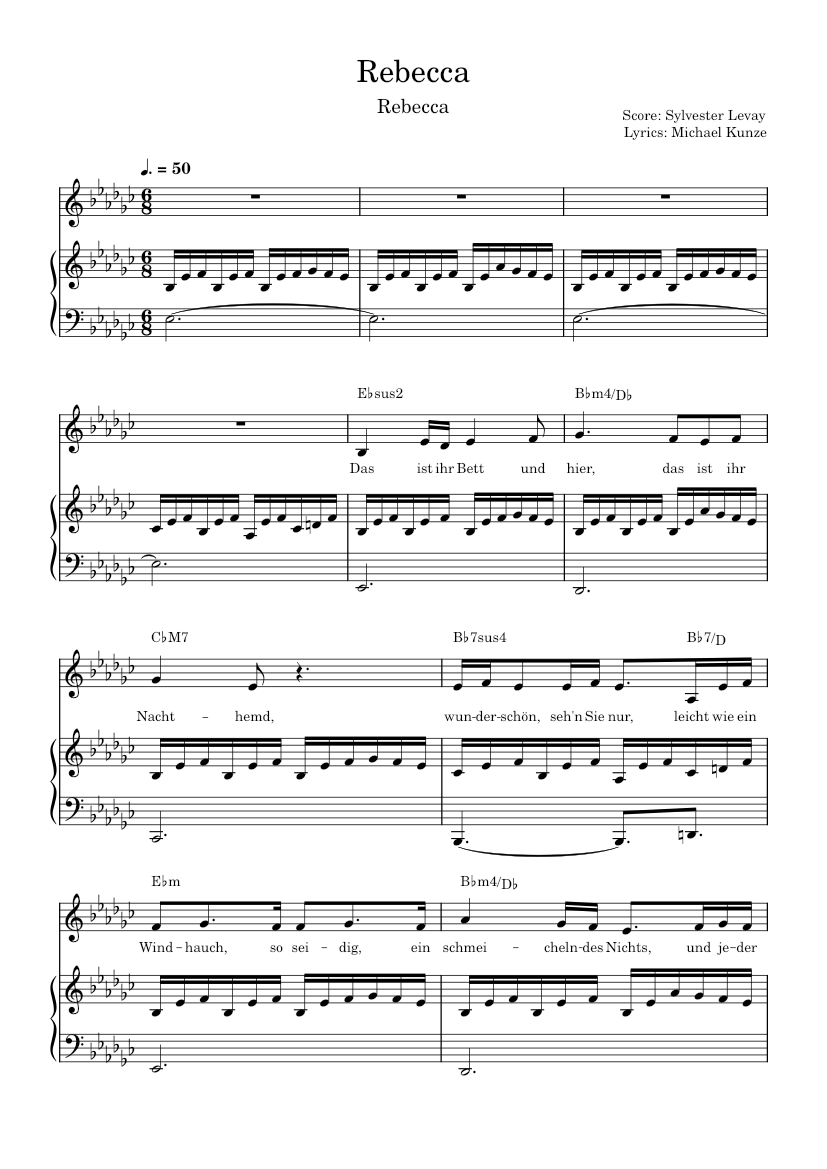 "Rebecca" from Rebecca Sheet Music with Chords for Piano (Piano Duo ...