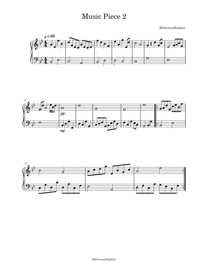Music Piece 2 Sheet music for Piano (Solo) | Musescore.com