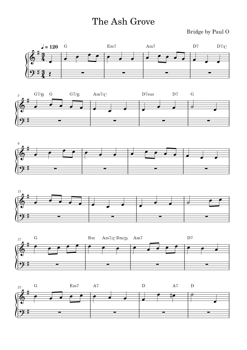 The_Ash_Grove Sheet music for Piano (Solo) Easy | Musescore.com