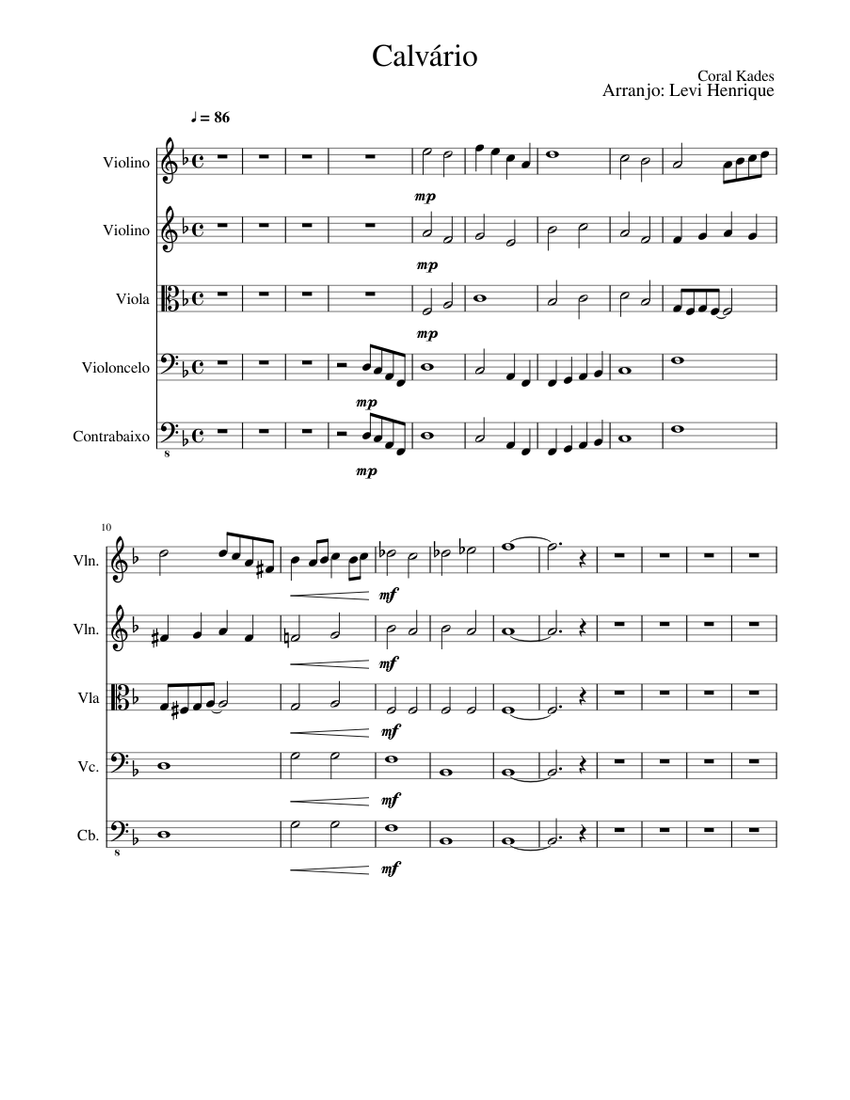 Calv rio Coral Kades Cordas - piano tutorial