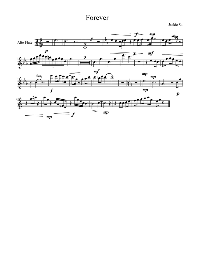 part 3 Sheet music for Flute alto (Solo) | Musescore.com