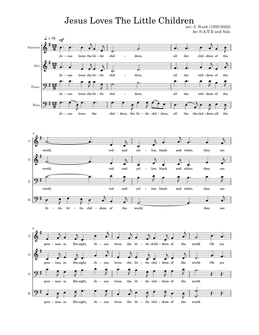 Jesus loves the little children – Misc Praise Songs Jesus Loves the ...