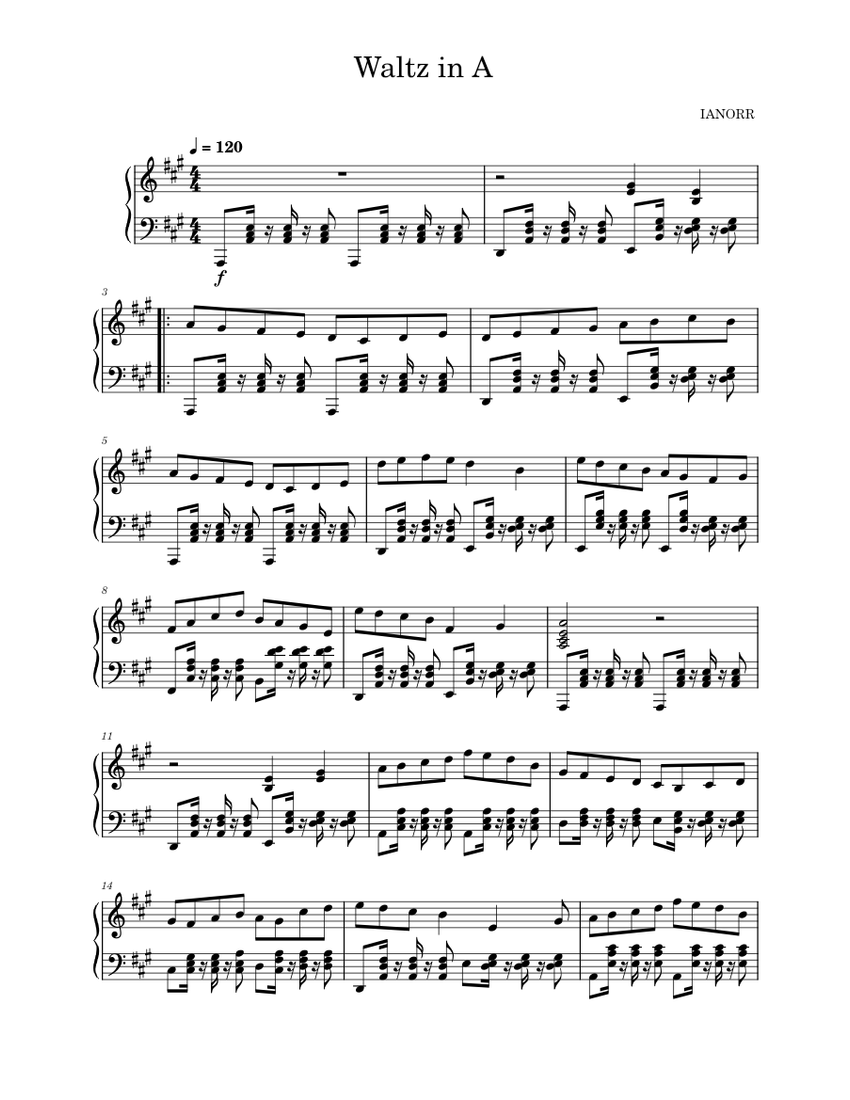 Waltz in A by IAN ORR Sheet music for Harpsichord (Solo) | Musescore.com