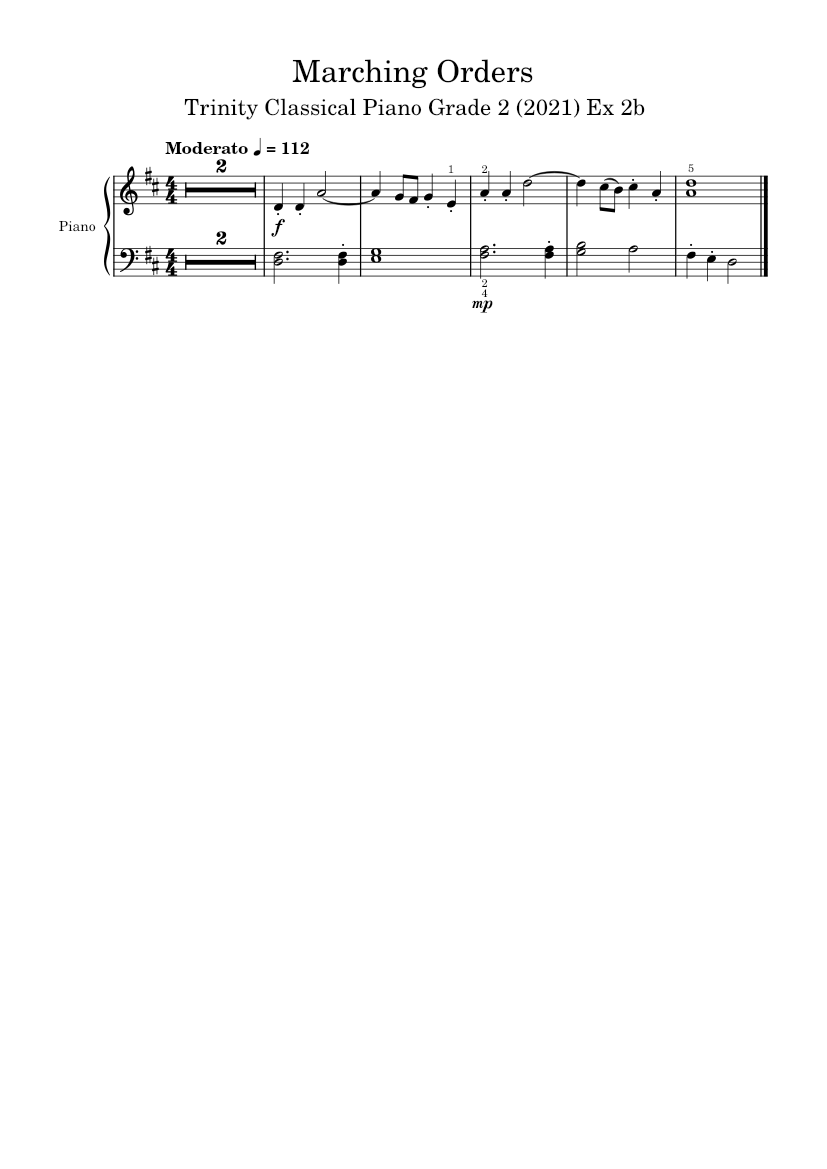 Marching Orders - Ex 2b – Trinity College London Sheet music for Piano ...