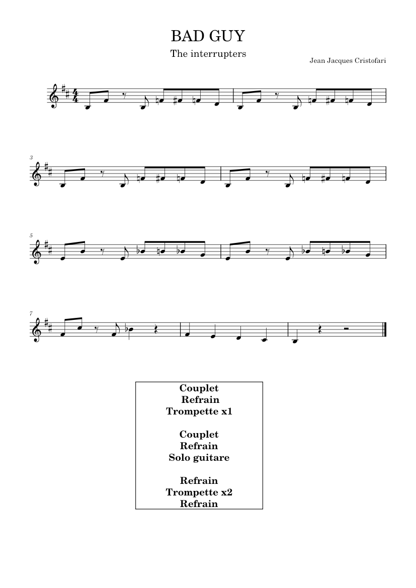 Bad Guy – The Interrupters Sheet Music for Trumpet other (Solo ...