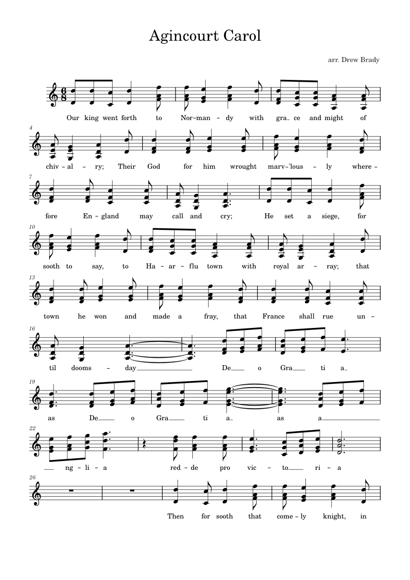 Agincourt Carol – Anonymous (Treble Clef) Sheet music for Piano (Choral ...