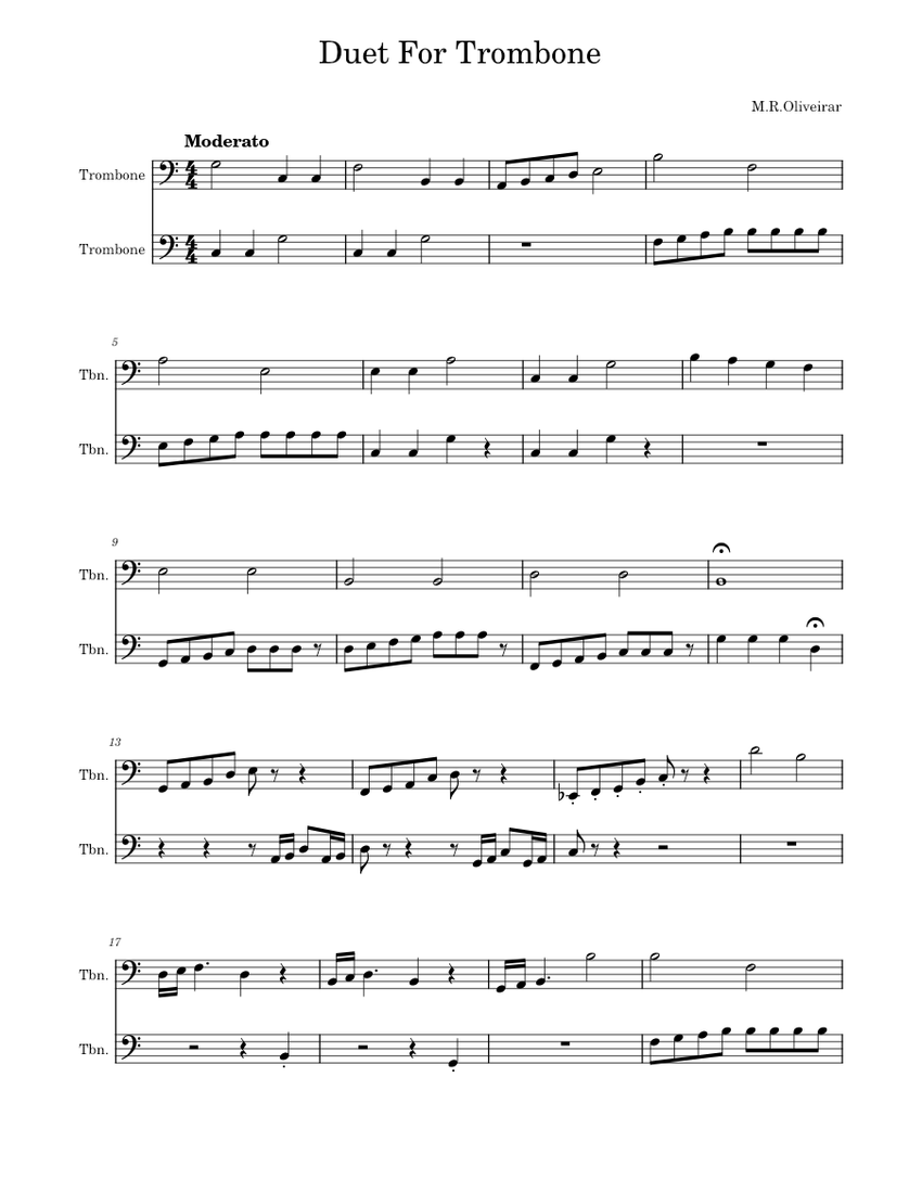 duet for trombone Sheet music for Trombone (Brass Duet) | Musescore.com