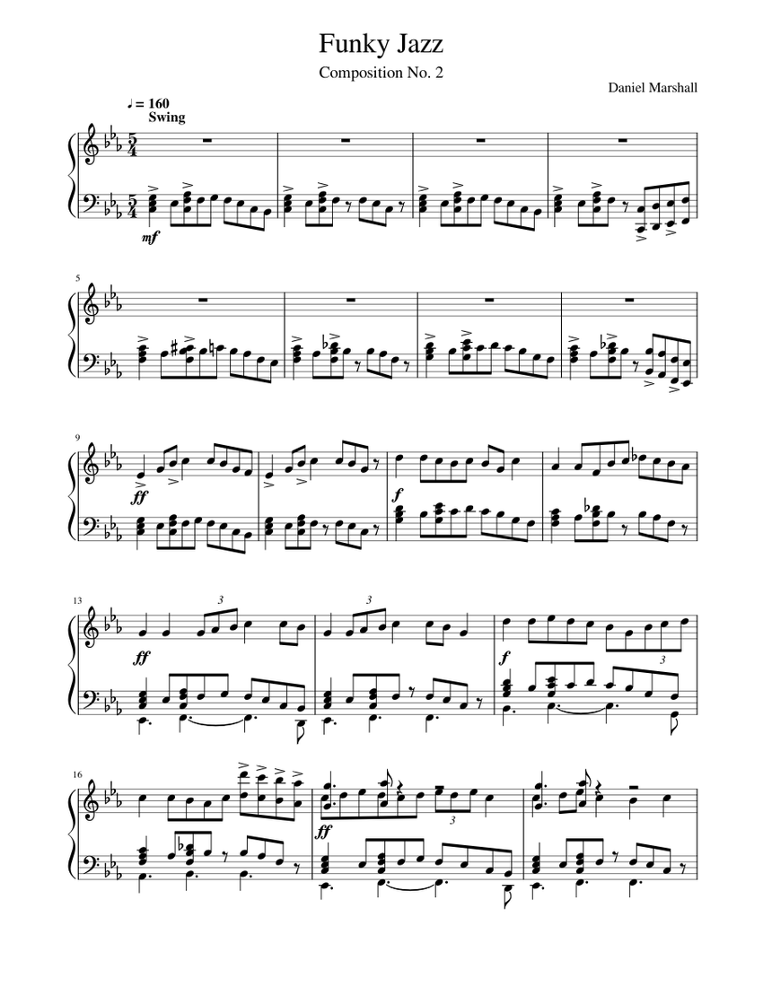 Funky Jazz Sheet music for Piano (Solo) | Musescore.com