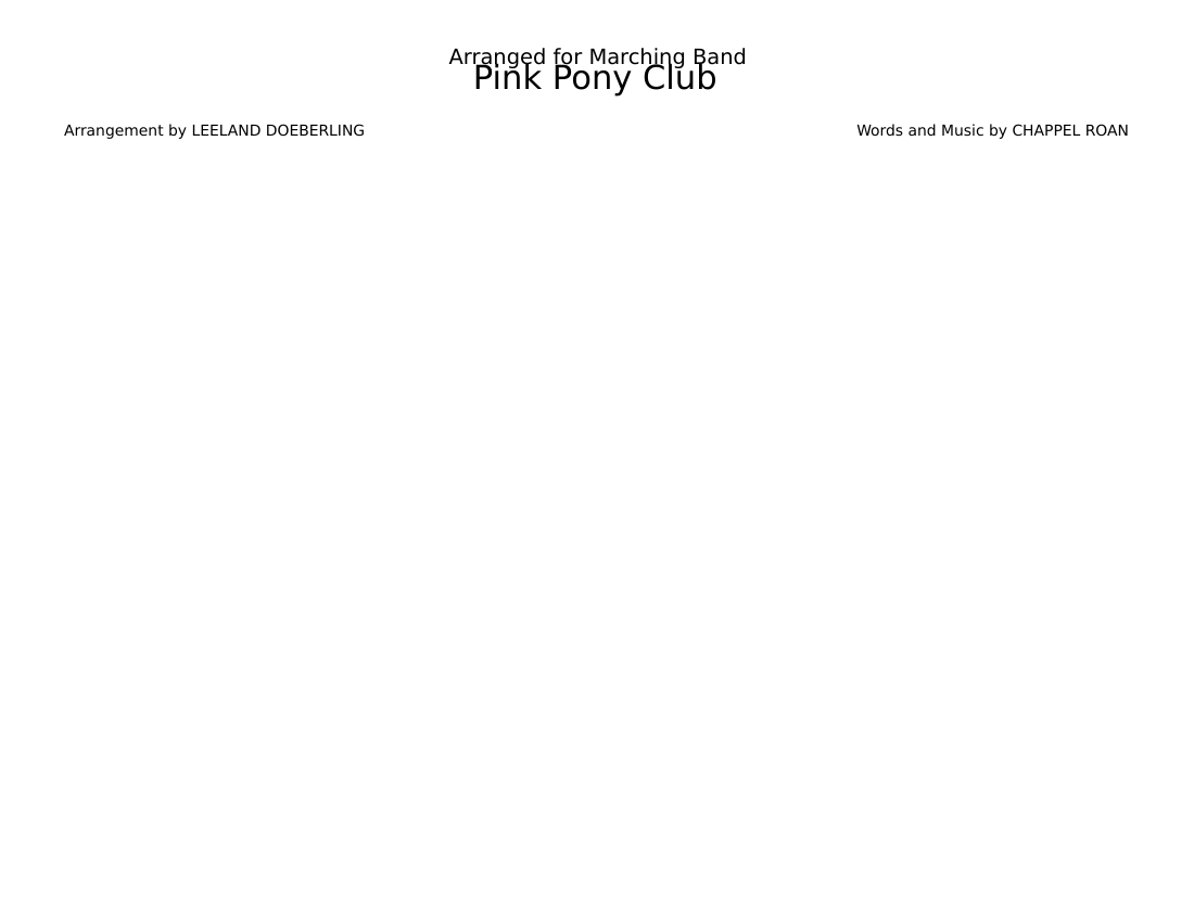 Pink Pony Club – Chappell Roan Sheet Music for Trombone, Tuba, Flute ...