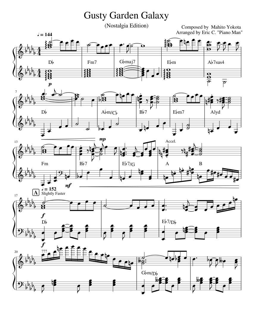 Gusty Garden Galaxy (Piano Arrangement) Sheet music for Piano (Solo ...