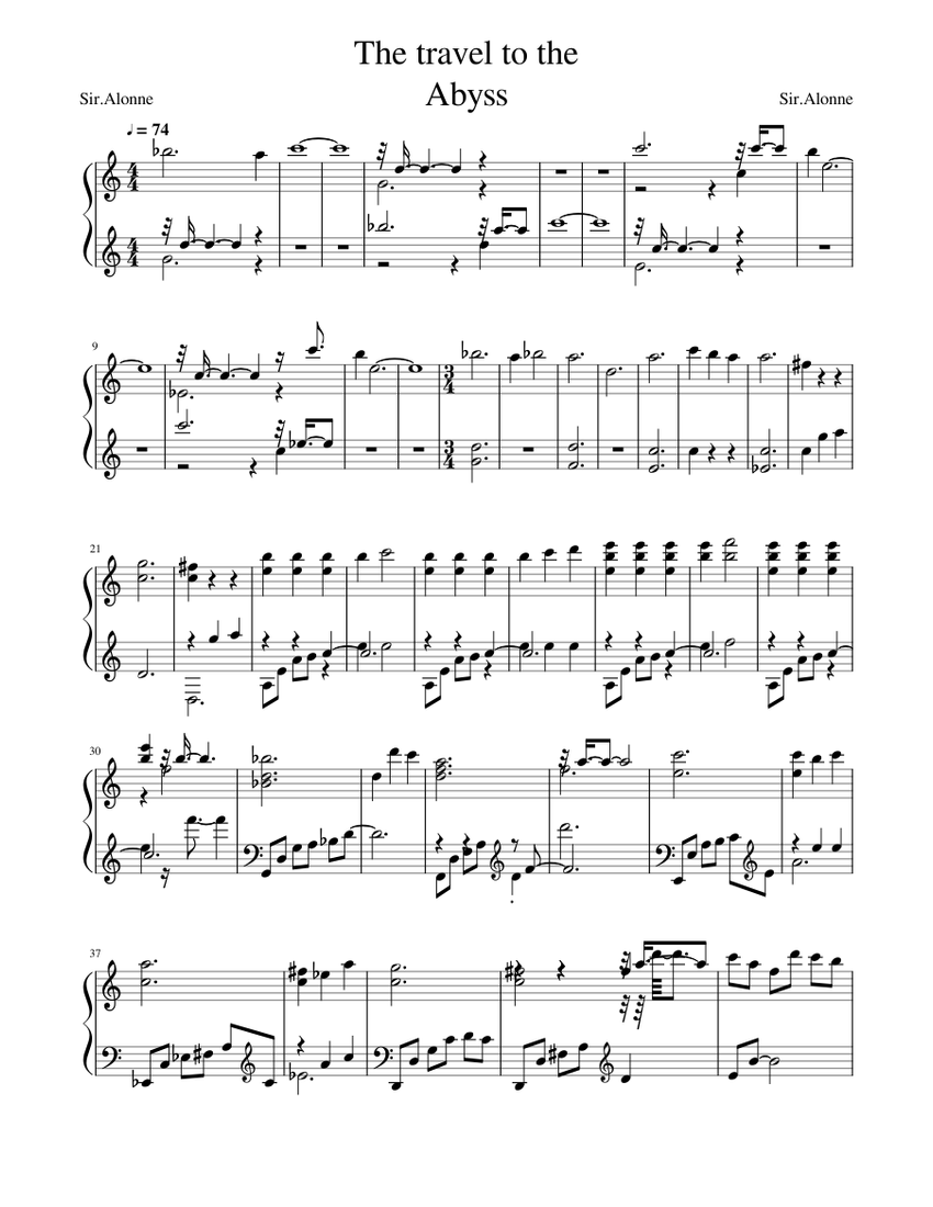 Abyss Sheet music for Piano (Solo) | Musescore.com