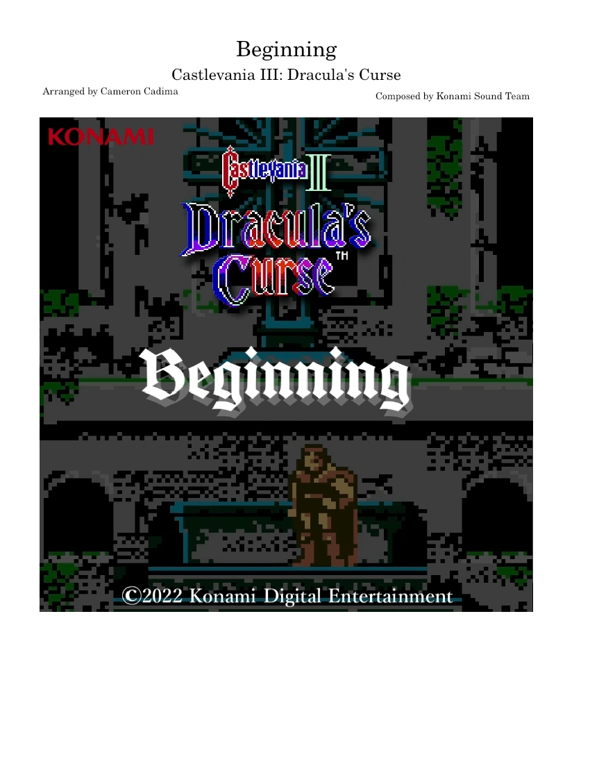 Beginning - Castlevania III: Dracula's Curse Sheet Music for Organ ...