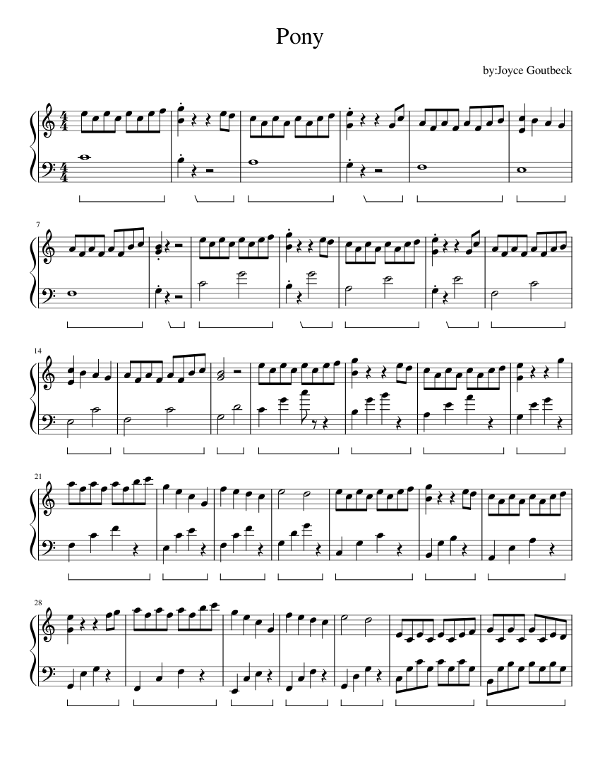 Pony Sheet music for Piano (Solo) Easy | Musescore.com