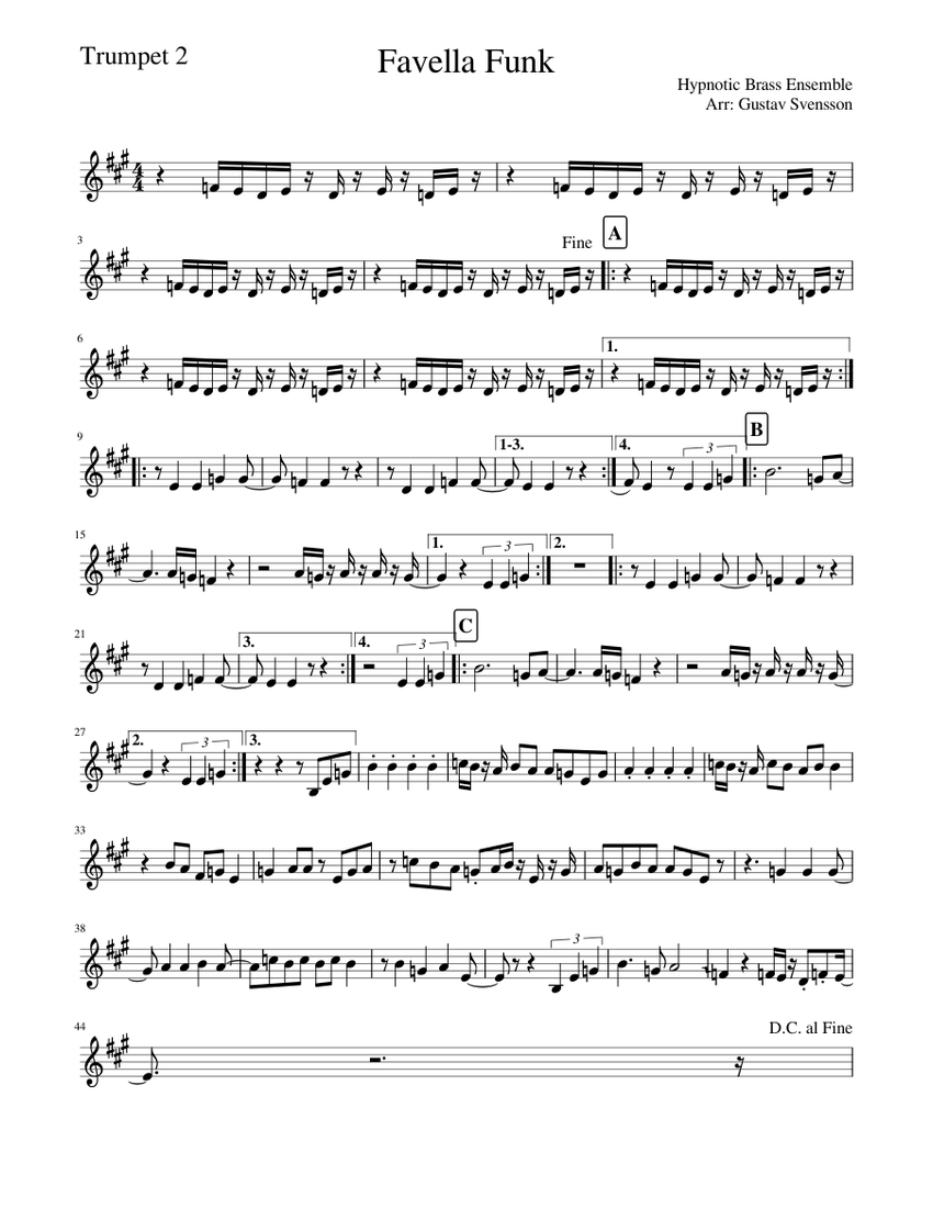 Favella Funk Trumpet 2 Sheet music for Piano (Solo) | Musescore.com