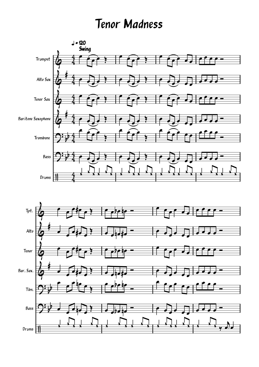 Tenor madness – Sonny Rollins Tenor_Madness Sheet music for Trombone ...