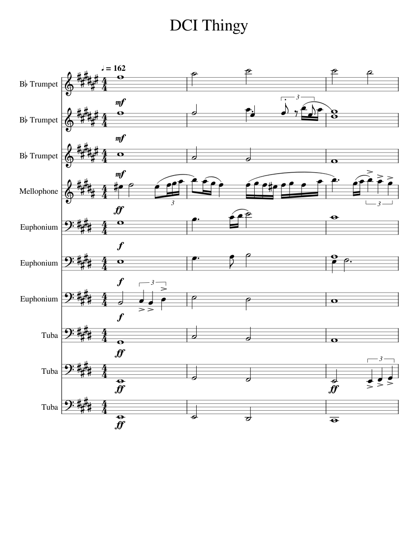 DCI Thingy Sheet music for Euphonium, Tuba, Mellophone, Trumpet in b ...