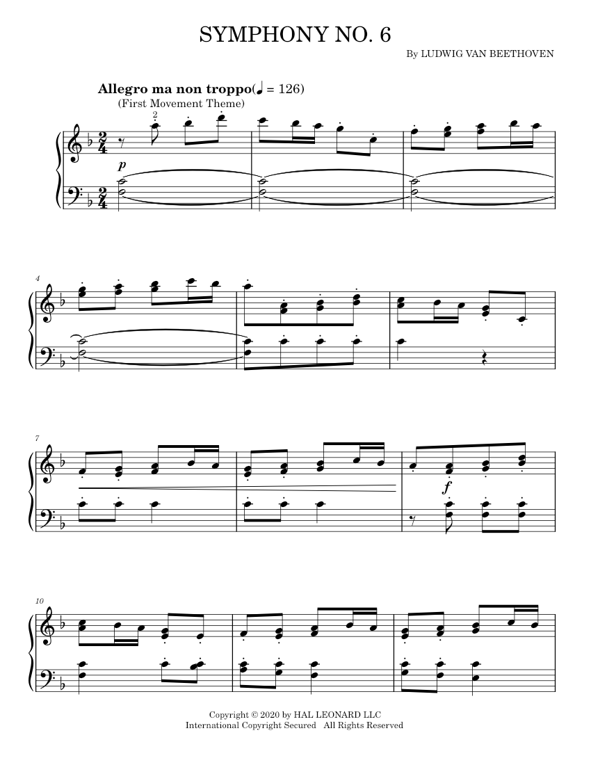 Play Official version of Symphony No. 6 sheet music by Pyotr Ilyich Tchaikovsky for Piano ...