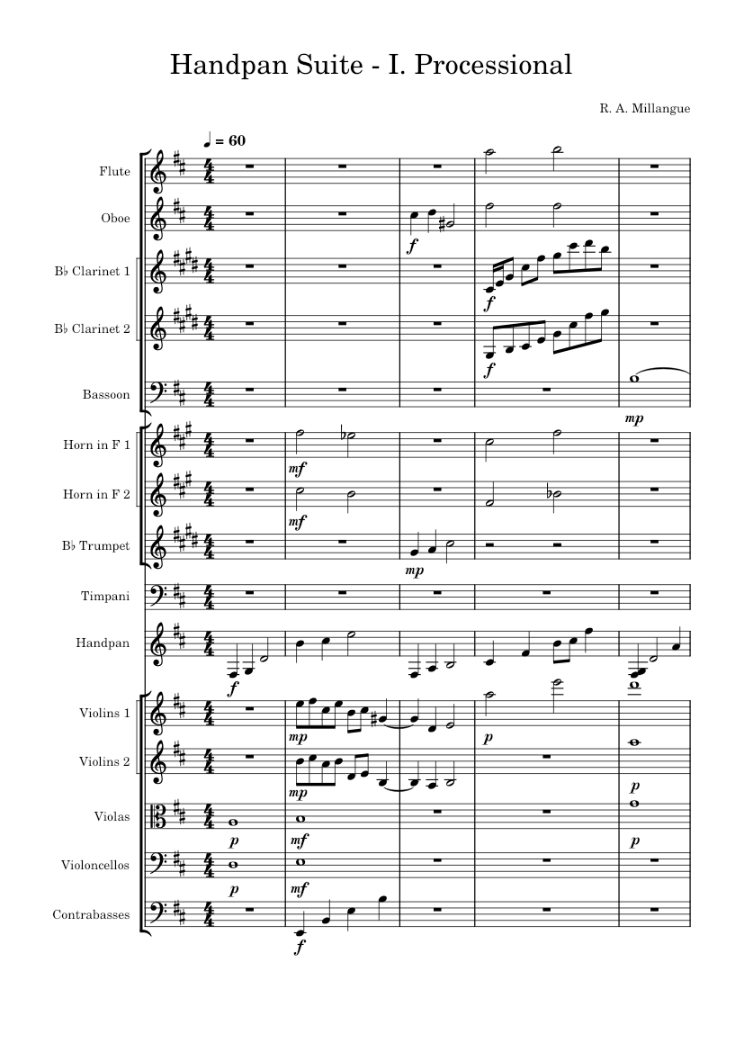Handpan Suite - I. Processional Sheet music for Flute, Oboe, Clarinet ...