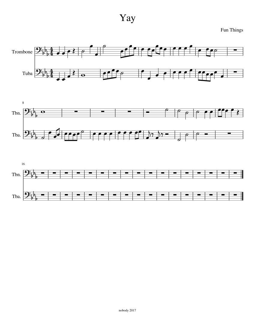 Yeet Sheet music for Trombone, Tuba (Brass Duet) | Download and print ...