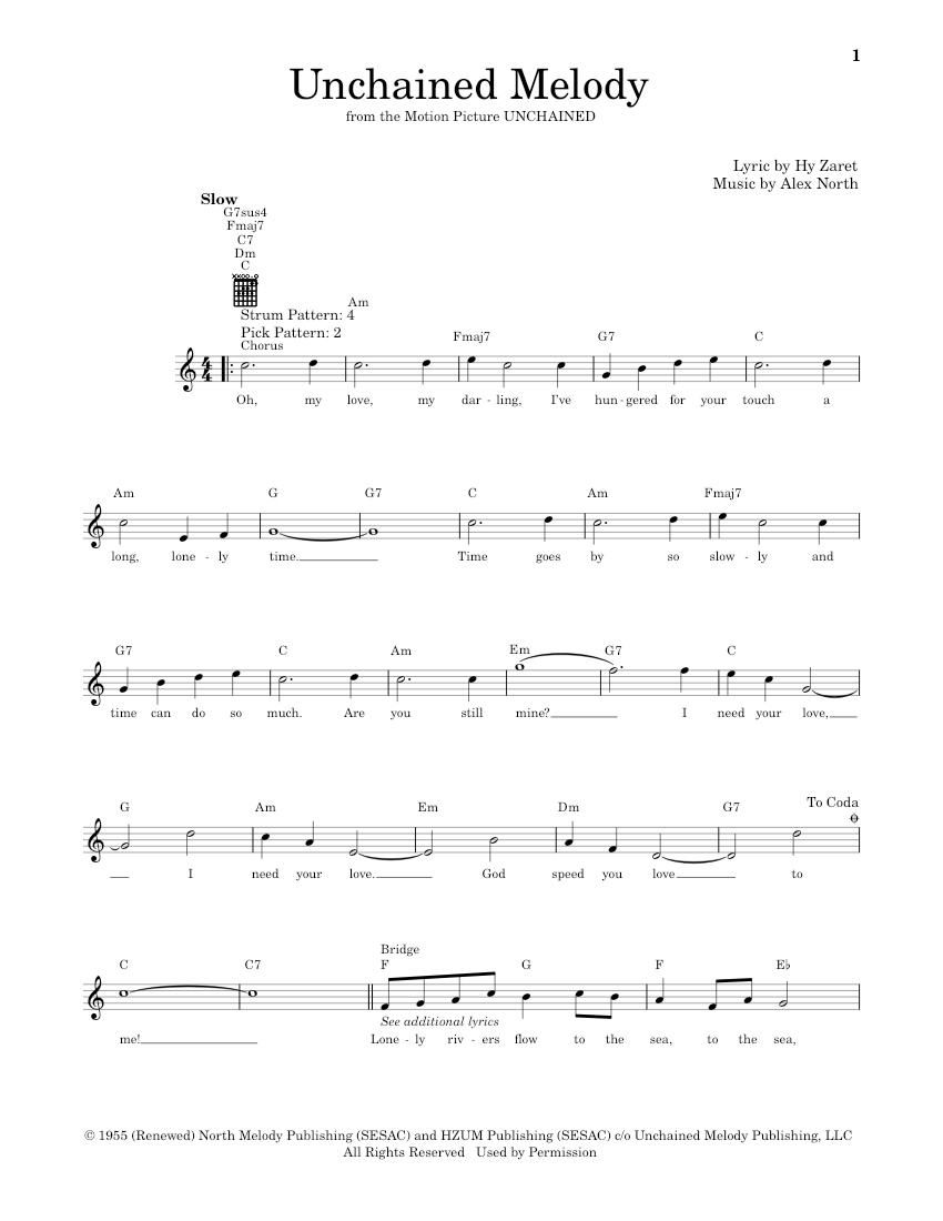 Play Official version of Unchained melody Sheet Music by The Righteous ...