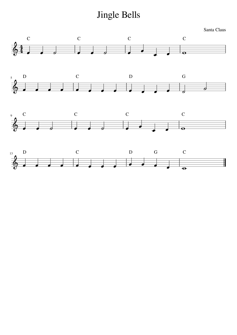 Jingle Bells Sheet music for Piano (Solo) Easy | Musescore.com