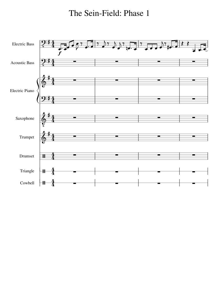 The Sein-Field Phase 1 Sheet music for Piano, Bass guitar, Drum group ...
