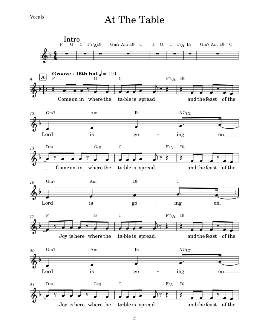 At The Table Sheet music for Vocals (Solo) | Musescore.com