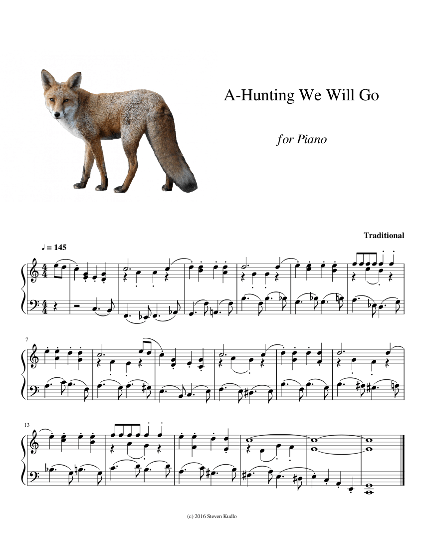 A-Hunting We Will Go Sheet music for Piano (Solo) Easy | Musescore.com