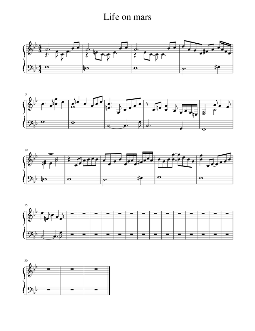 Life on mars (work in progress) Sheet music for Piano (Solo ...