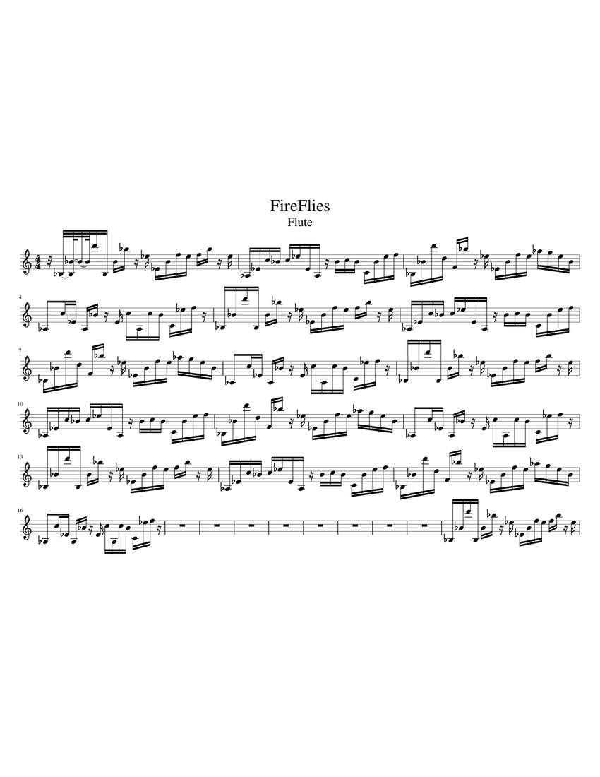 Fire Flies Sheet music for Flute (Solo) | Musescore.com